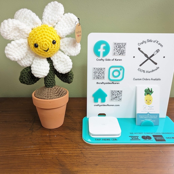 Frosted Social Media & Square Reader Holder Stand (acrylic and Wood ...