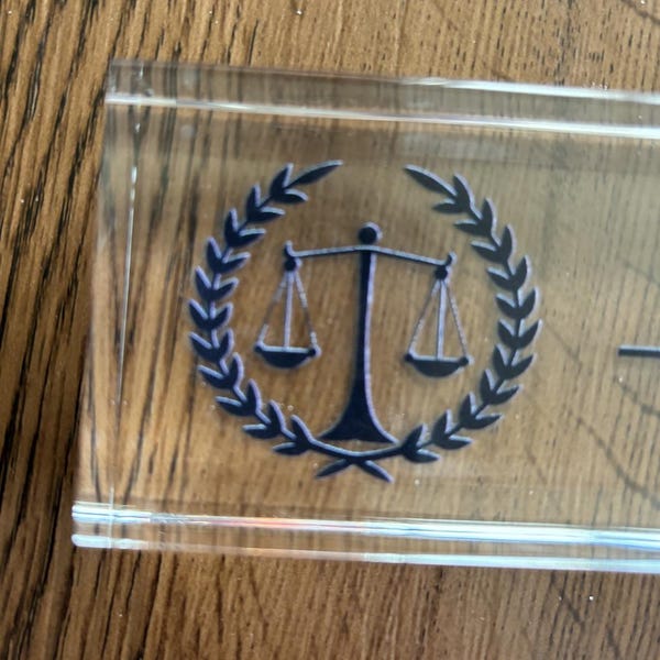 Lawyer Desk Name Plate, Clear JD Judge Nameplate, Lawyer Appreciation ...