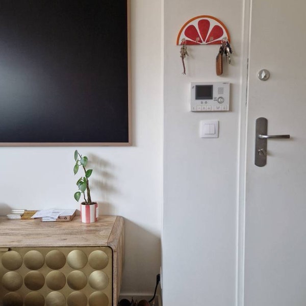 Hand Painted Ceramic Blood Orange Slice Key Holder, Unique Wall Storage ...