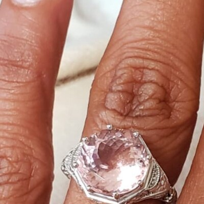 5.26ct Morganite Beryl Kite Cut Elongated Shield Shape Peach Morganite ...