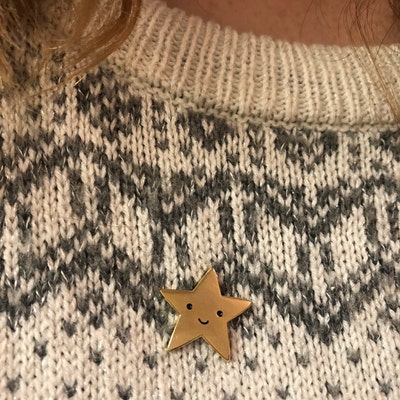 Gold Star Pin Gold Star Enamel Pin Gold Star Lapel Pin Gift for Hero ...