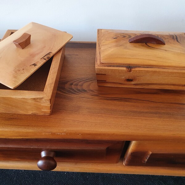 Wood Square Box Walnut and Maple Box Jewelry Box Valet Box - Etsy