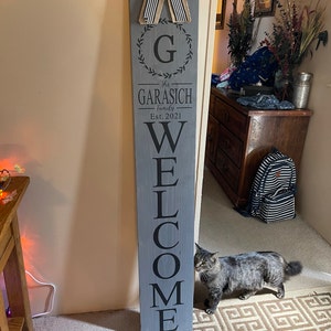 Monogram Welcome Sign for Front Porch, Personalized Last Name Sign ...