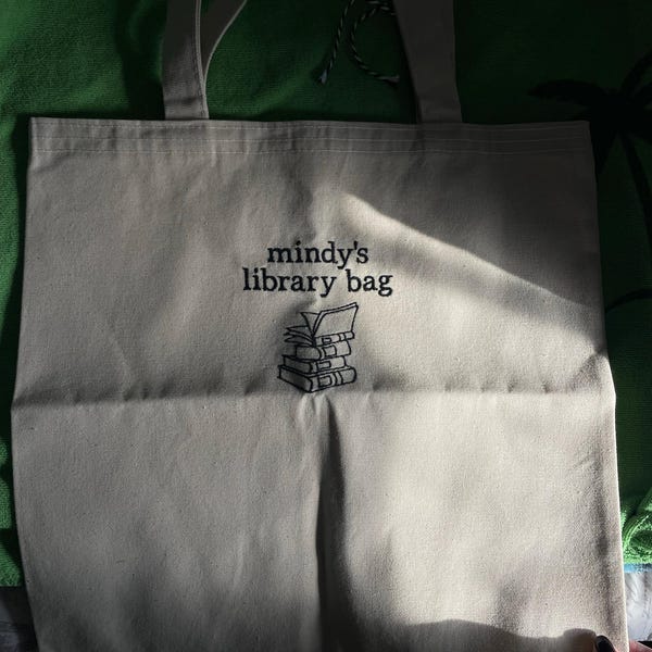 Custom Embroidered Library Tote Bag - Personalized Book Lover Gift ...