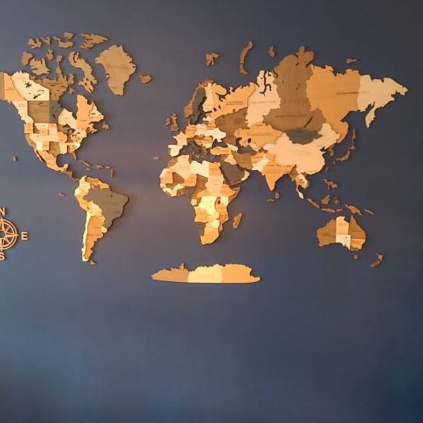 Wooden World Map , DIY Map , World Map Wall Art, Home Decor ...