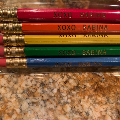 Personalized Name Pencils 5 Pack Single Message - Etsy