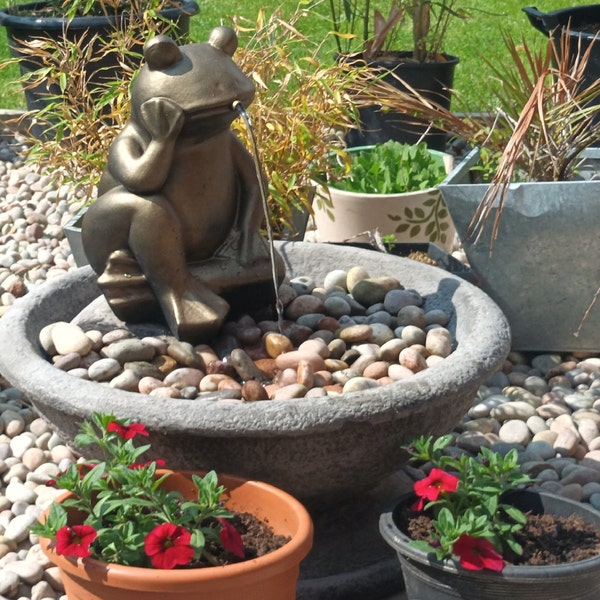 Stone Buddha Water Feature Fountain Garden Ornament - Etsy UK