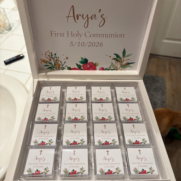 First Holy Communion Chocolate Box, Gift for Guest, Boy Communion ...