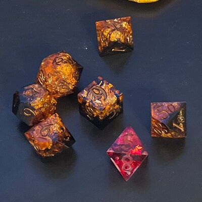 Death's Rebuke Dice Set for Dnd 7 Piece Sharp Edge Resin Dice Set ...