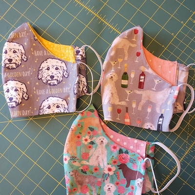 Golden Doodle Fabric Have A 'golden Day' Goldendoodle Dogs Pet on Taupe ...