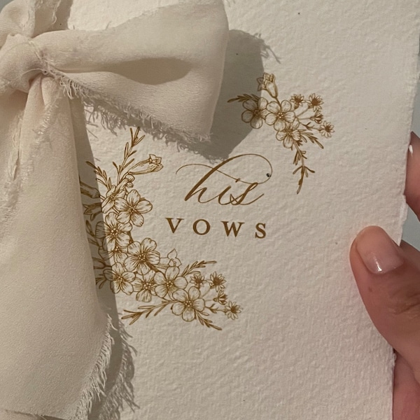 Vow Books, Handmade Paper Vow Book, His and Hers Vow Books, Wedding ...