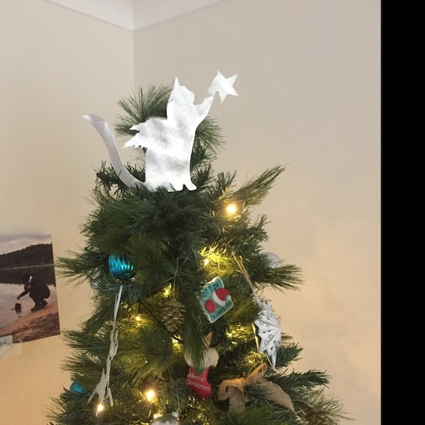 Kitty Cat Angel With Star, Cat Christmas Tree Topper, Pet Memorial ...