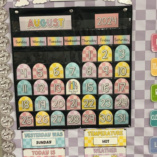 Classroom Calendar Display | Pocket Chart | Pastel Dreams | Editable ...