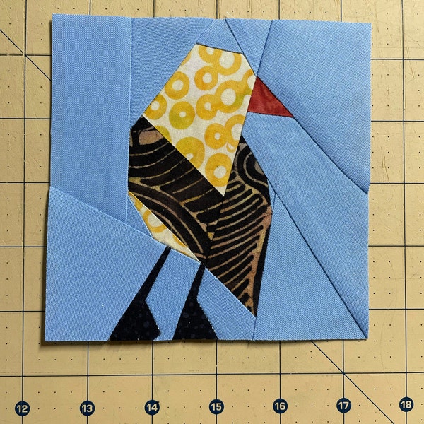 Yellow Finch Paper Pieced Block Pattern in PDF - Etsy