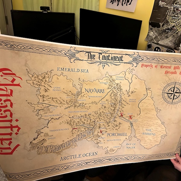 The Continent Map, Fourth Wing General Sorrengail's Map-rebecca Yarros ...