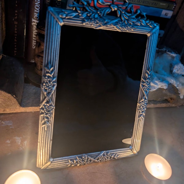 Edgar Cayce Crystal Ball. Obsidian Scrying Orb on Antique Brass Stand ...