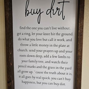 Buy Dirt Framed Sign Song Lyric Sign Country Song Farmhouse Decor Wall ...