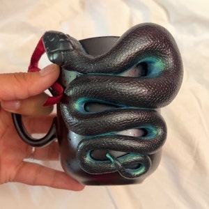 Whte Snake Mugpolymer Clay Mugpersonalized Muggift Mug - Etsy