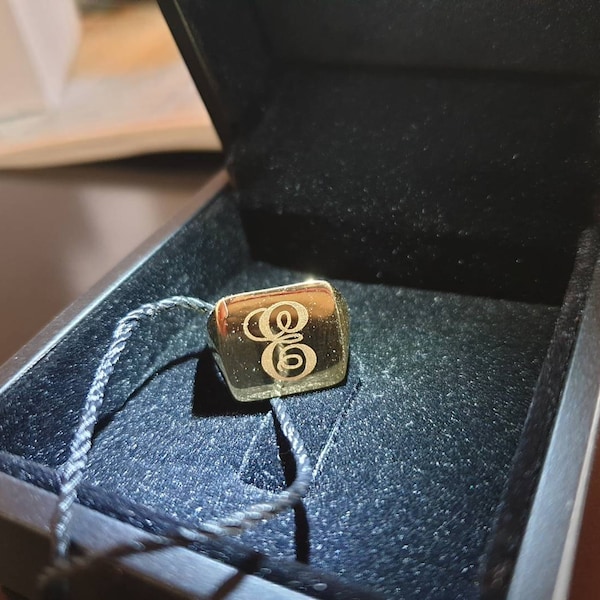 Square Monogram Ring-personalized Signet Ring-personalized Jewelry-monogram Jewelry-gifts for ...