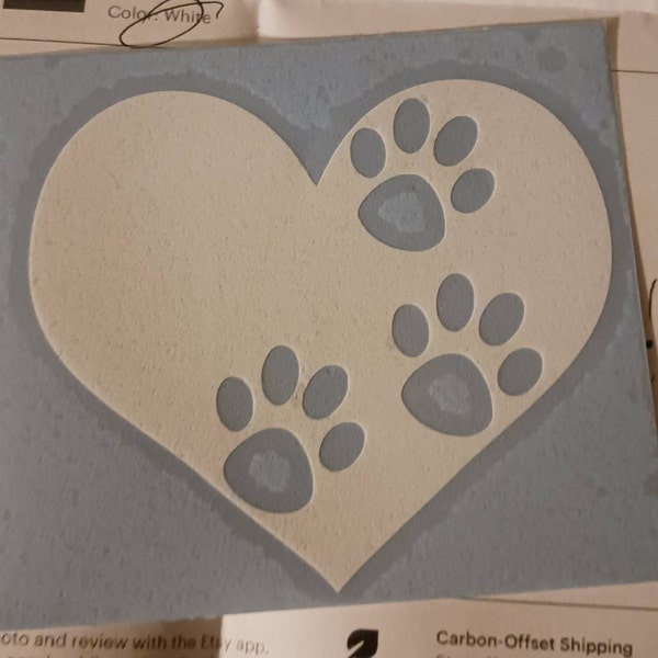 Three Paws on Heart Vinyl Sticker - Etsy