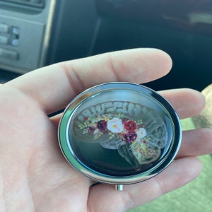 Floral Human Brain Pill Box Floral Brain Pill Case Trinket | Etsy