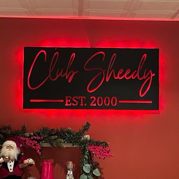 Personalized Bar LED Metal Art Sign / Light up Pub Metal Sign / Multi ...