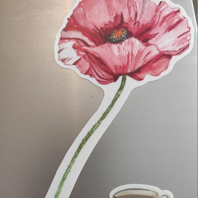 Poppy Sticker, Vinyl Sticker, Vinyl Flower Sticker, Vinyl Poppy Sticker ...