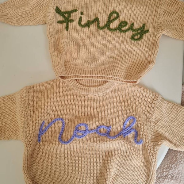 Custom Baby Sweater With Hand-embroidered Name and Monogram,custom Name ...