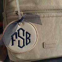 Backpack Name Tag Bag Tags, Luggage Tags, Monogrammed Gift Embroidered ...