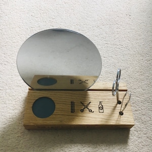 Personalised Men's Grooming Station With Mirror / Gift for Him / Vanity ...