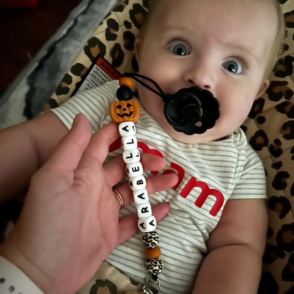 Halloween Personalized Custom Pacifier Clip Custom Baby Name ...