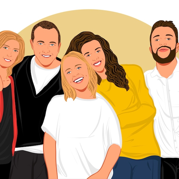 Best Friend Portrait, Faceless Portrait, Custom Illustration, Portrait ...