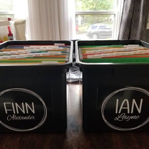 Personalized Photo Storage Bin Baby Photo Box Organizer | Etsy