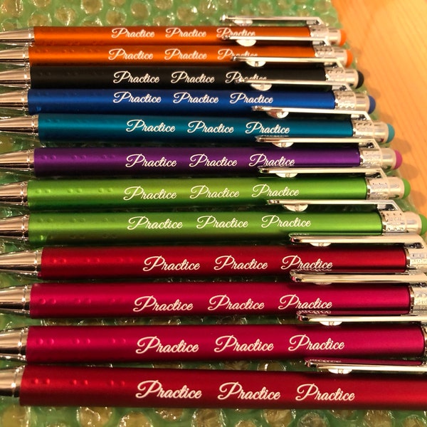 12 Custom Printed Bright Lights Imprinted Pens Personalized. Stylus ...