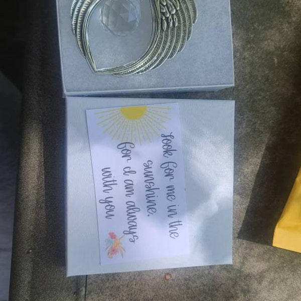 Wing Sun Catcher Sympathy Gift, Poem Card Memorial Suncatcher, Wing ...