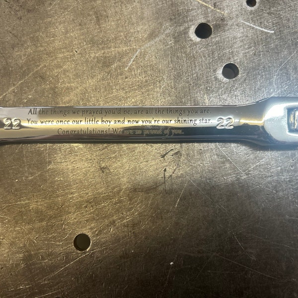 10mm Engraved Business Logo Ratchet Spanner Keyring Quality Gift Idea ...