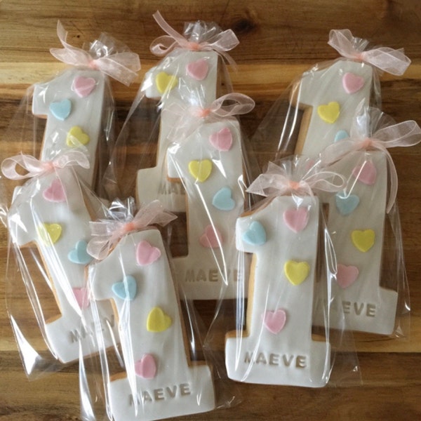 10 Childrens Iced Personalised Birthday Vanilla Biscuits, Age Biscuits ...