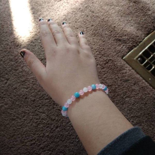 Transgender Pride Flag Beaded Gemstone Bracelet - Etsy