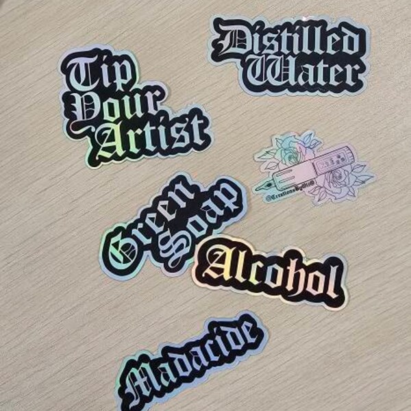 TATTOO ARTIST Gothic Sticker | Tattoo Label | Tattoo Artist Label ...