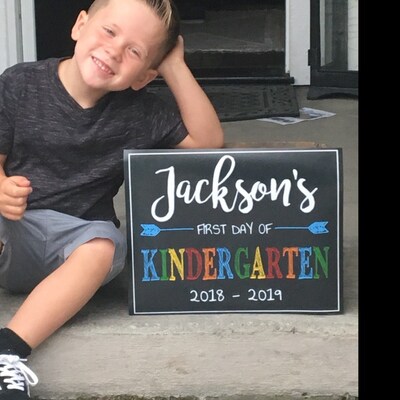 Boys First Day of School Kindergarten Sign First Day of - Etsy