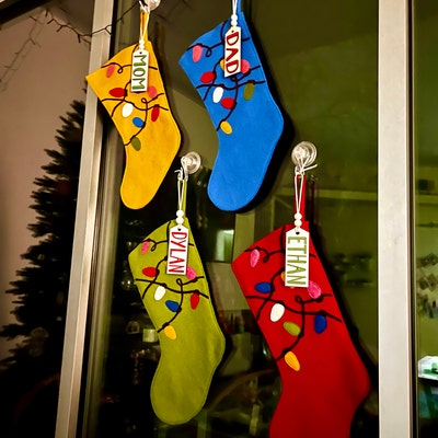 Personalized Christmas Stocking Tag, Stocking Tag With Beads, Country ...