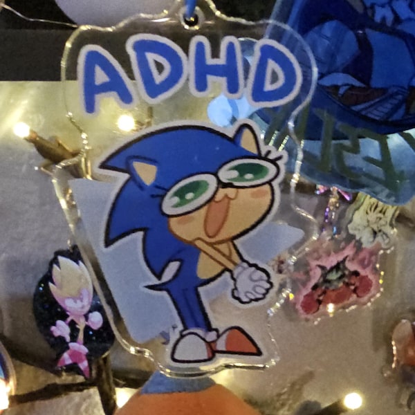 PRE-ORDER Sonic the Hedgehog ADHD Charm Keychain 2.5in - Etsy