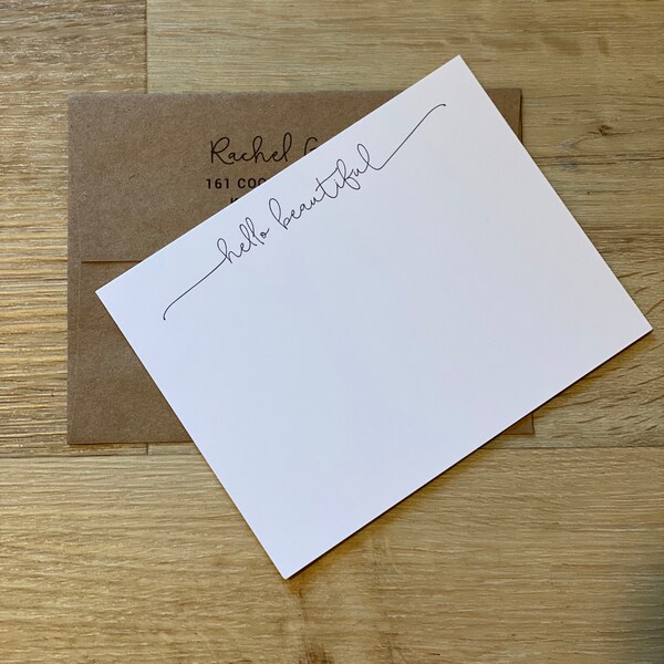 Script Personalized Stationery Cards Set, Flat Notecards, Personalized ...