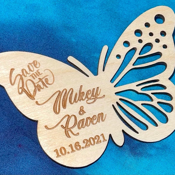 Personalized Butterfly Save the Date Magnets - Wedding Invitation ...