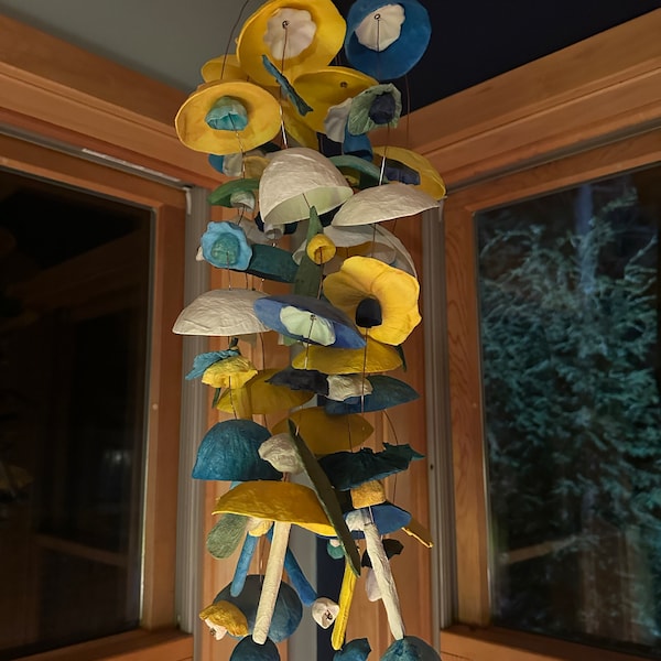 Papier Mache' Lamp, Paper Light Sculpture, Table Lamp, Night Light ...