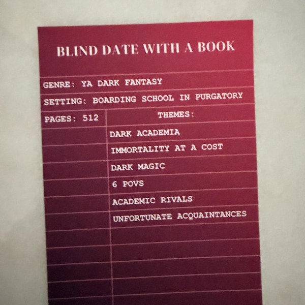 Blind Date With a Book Printable Library Card – Pick a Genre Book ...