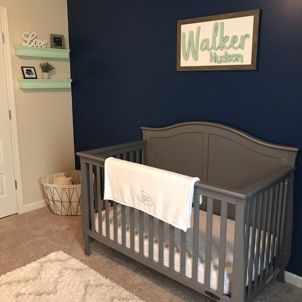 Baby Boy Nursery Sign | Over the Crib Sign | Custom Boy Sign | Name ...