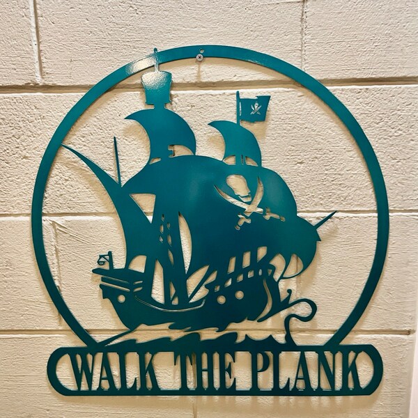 Pirate Ship Custom Wall Decoration, Metal Powder Coated Pirate Ship ...