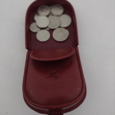 Red Tray Purse Button Coin Purse in Leather Horseshoe Coin - Etsy