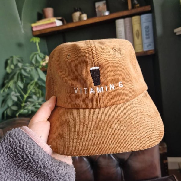 Shrinking Oui Embroidered Corduroy Cap - Vibrant French-inspired ...